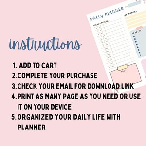 Simple Daily Planner Printable Daily Planner Daily Planner Printable to ...