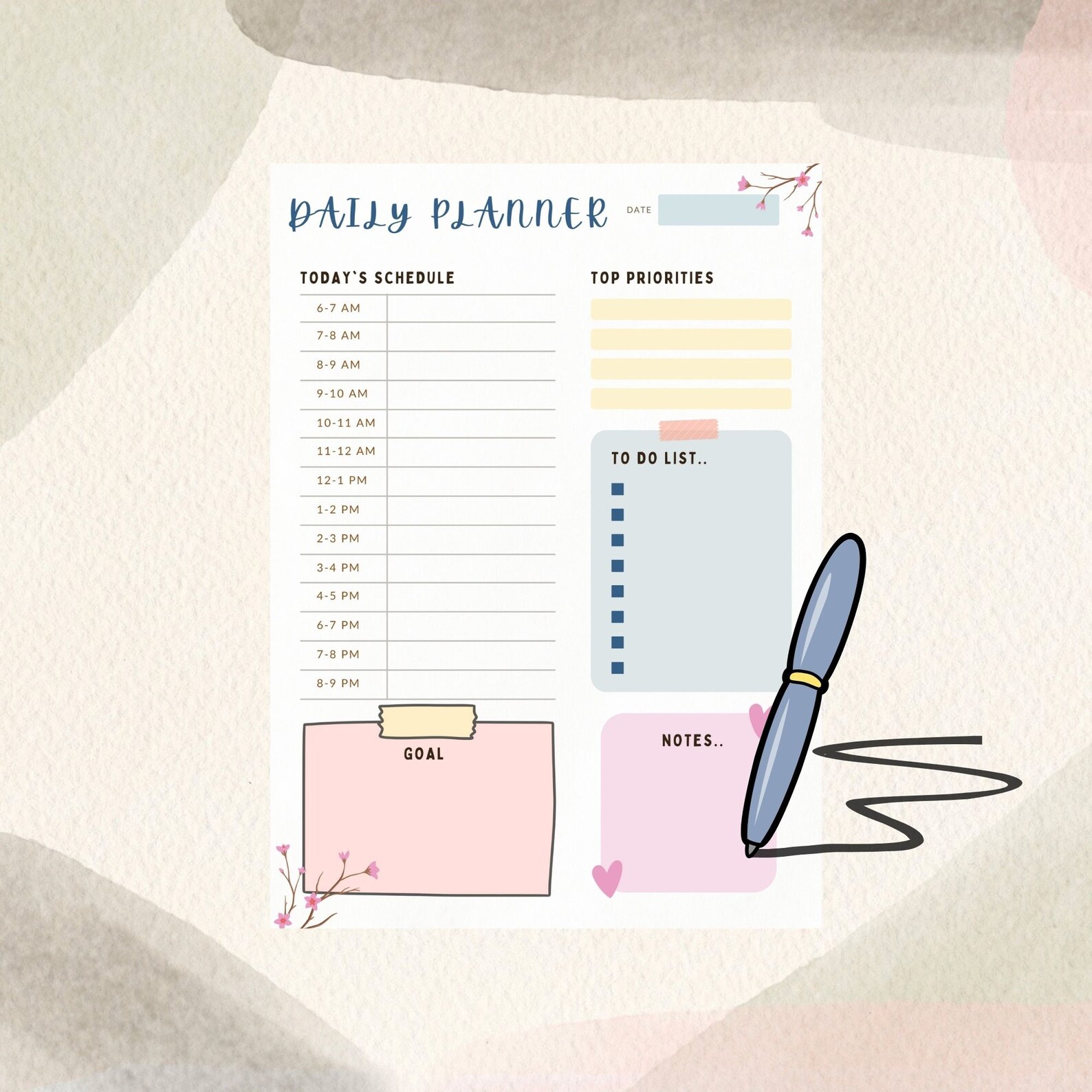 Simple Daily Planner Printable Daily Planner Daily Planner Printable to ...