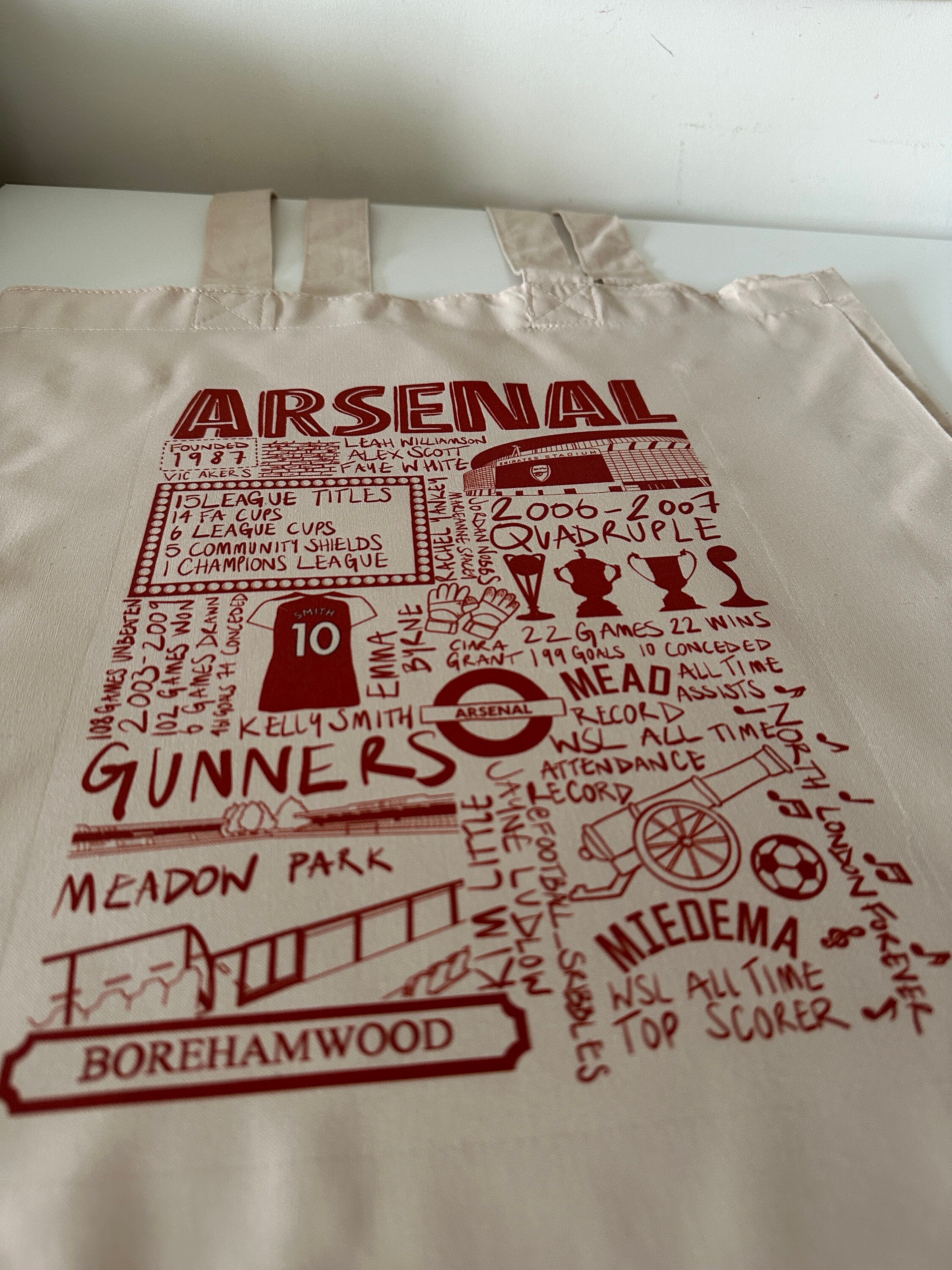 Arsenal Womens Football Tote Bag, Womens Super League, Football Gift - Etsy