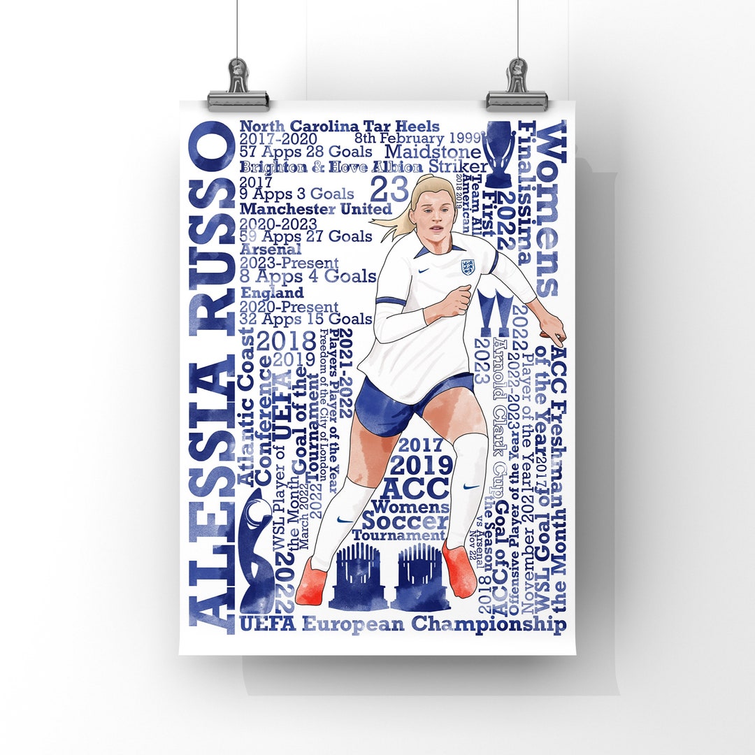 Alessia Russo A4 Print Poster, Women's Super League, Lionesses, Arsenal ...