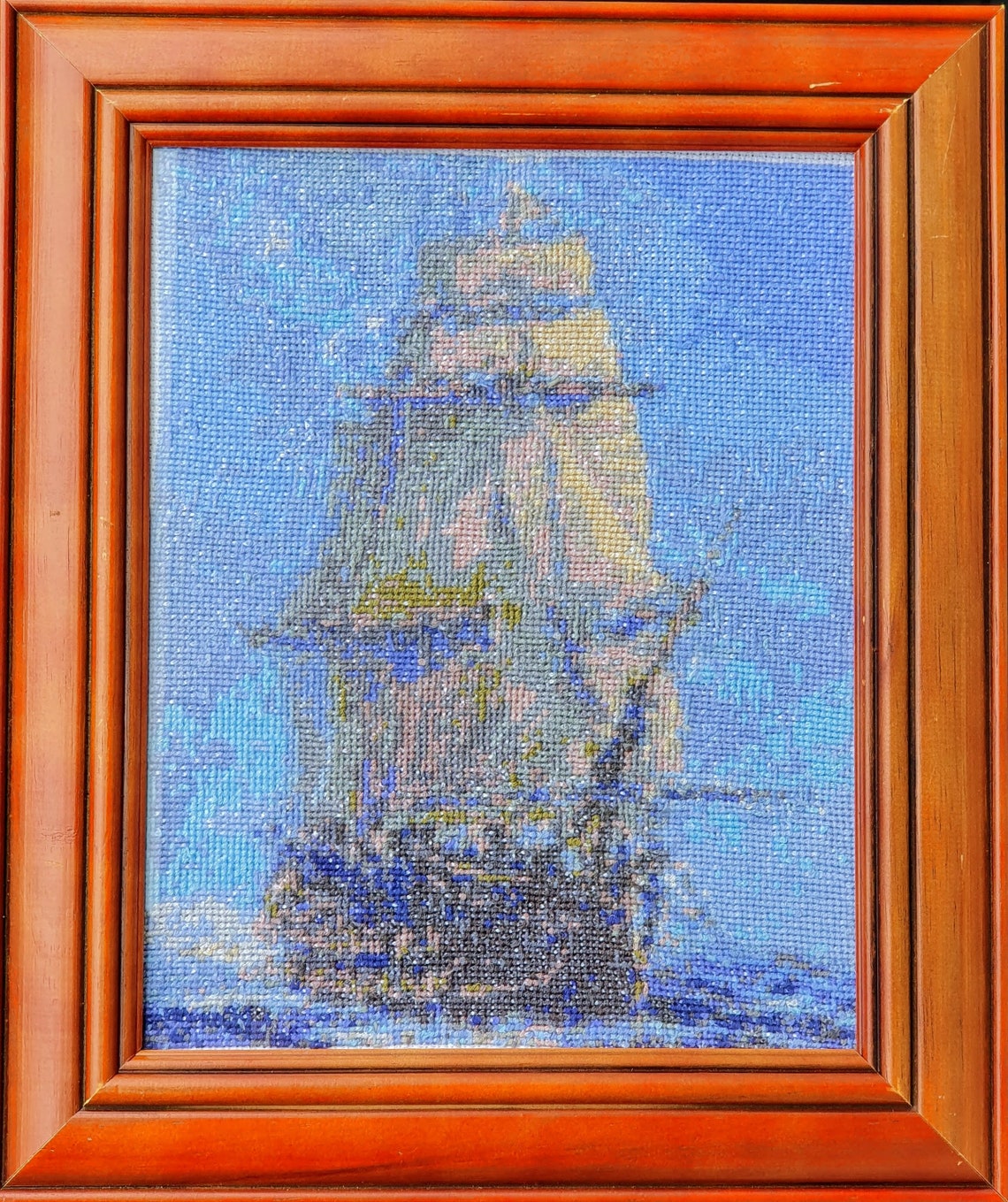 Sailing Ship Cross Stitch Picture - Etsy
