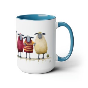 Whimsical Sheep Meadow Watercolor Mug - Etsy