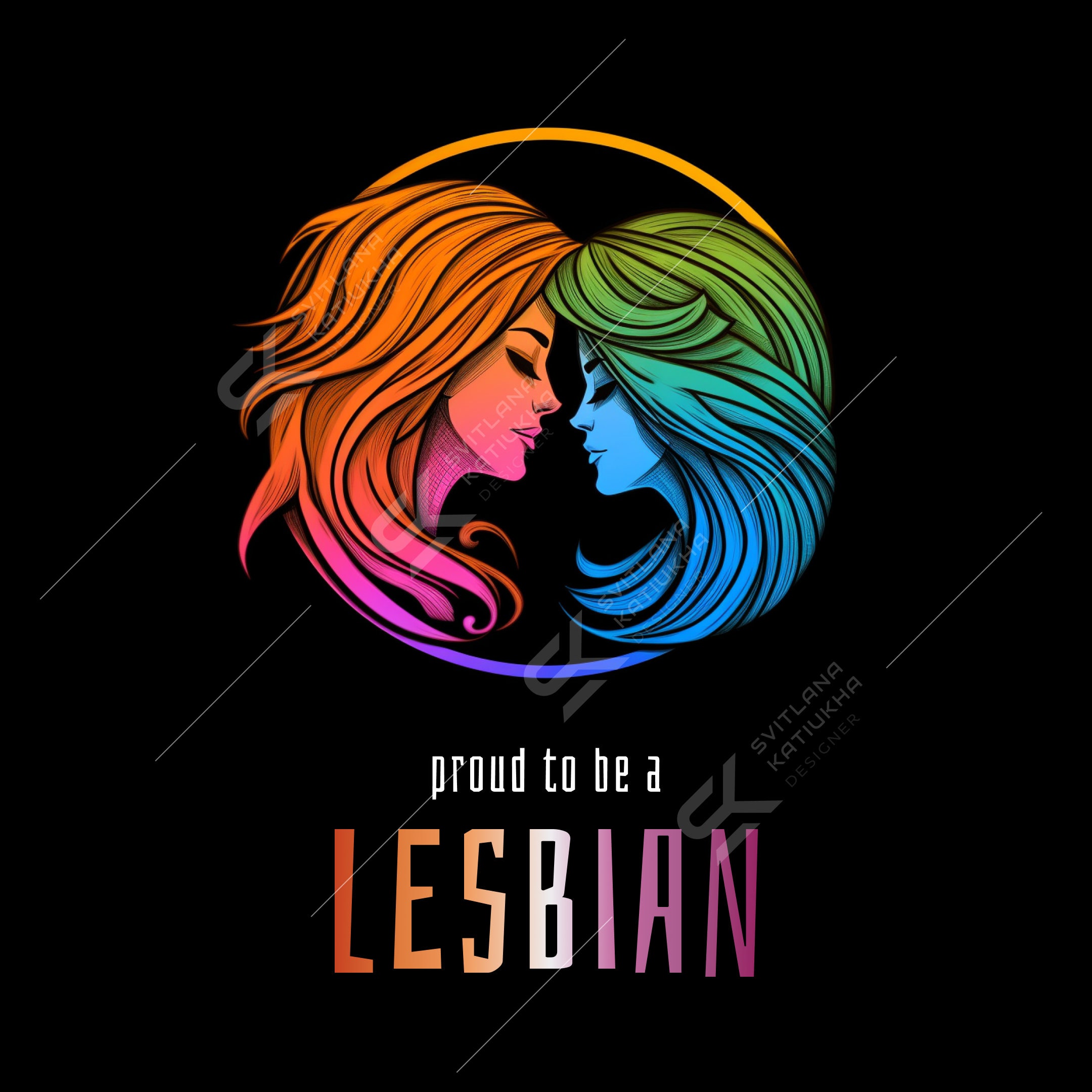 Proud to Be a Lesbian. Pride Month. Two LGBTQ+ Girls. Lesbian Art Print ...
