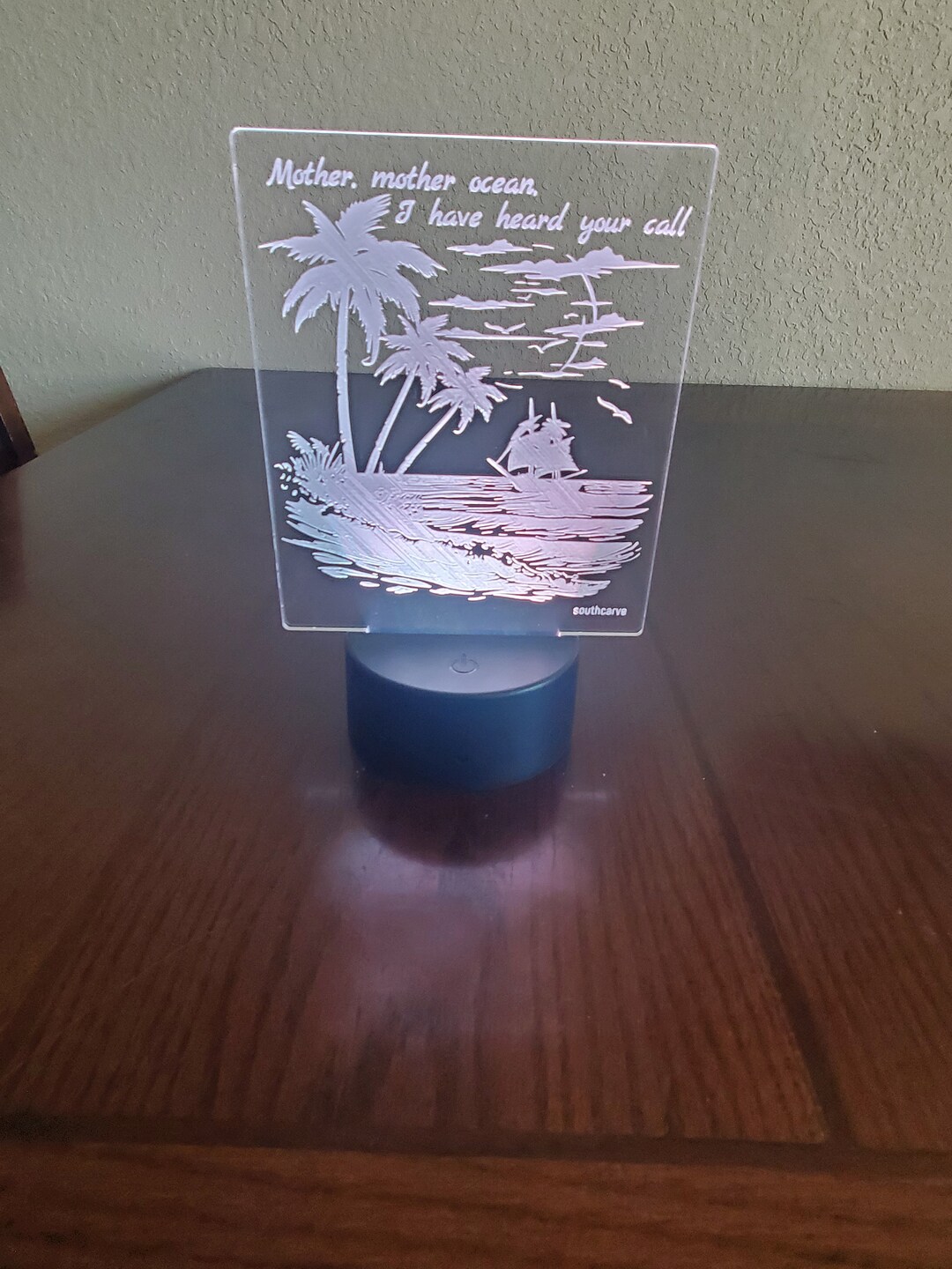 Mother Ocean Tropical Beach Scene Acrylic Led Night Light - Etsy