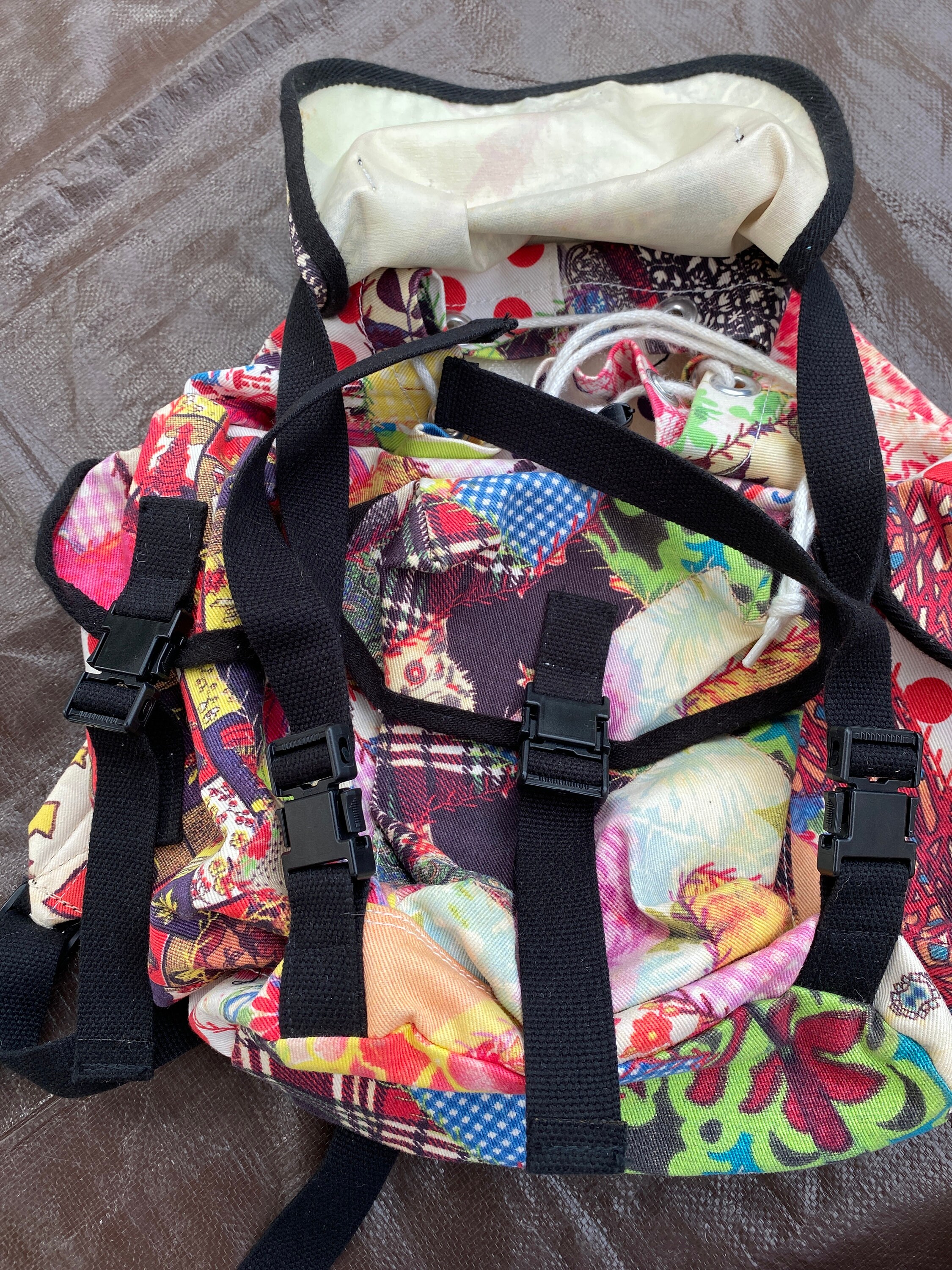 Muchacha Abstract Collage Backpack - Etsy