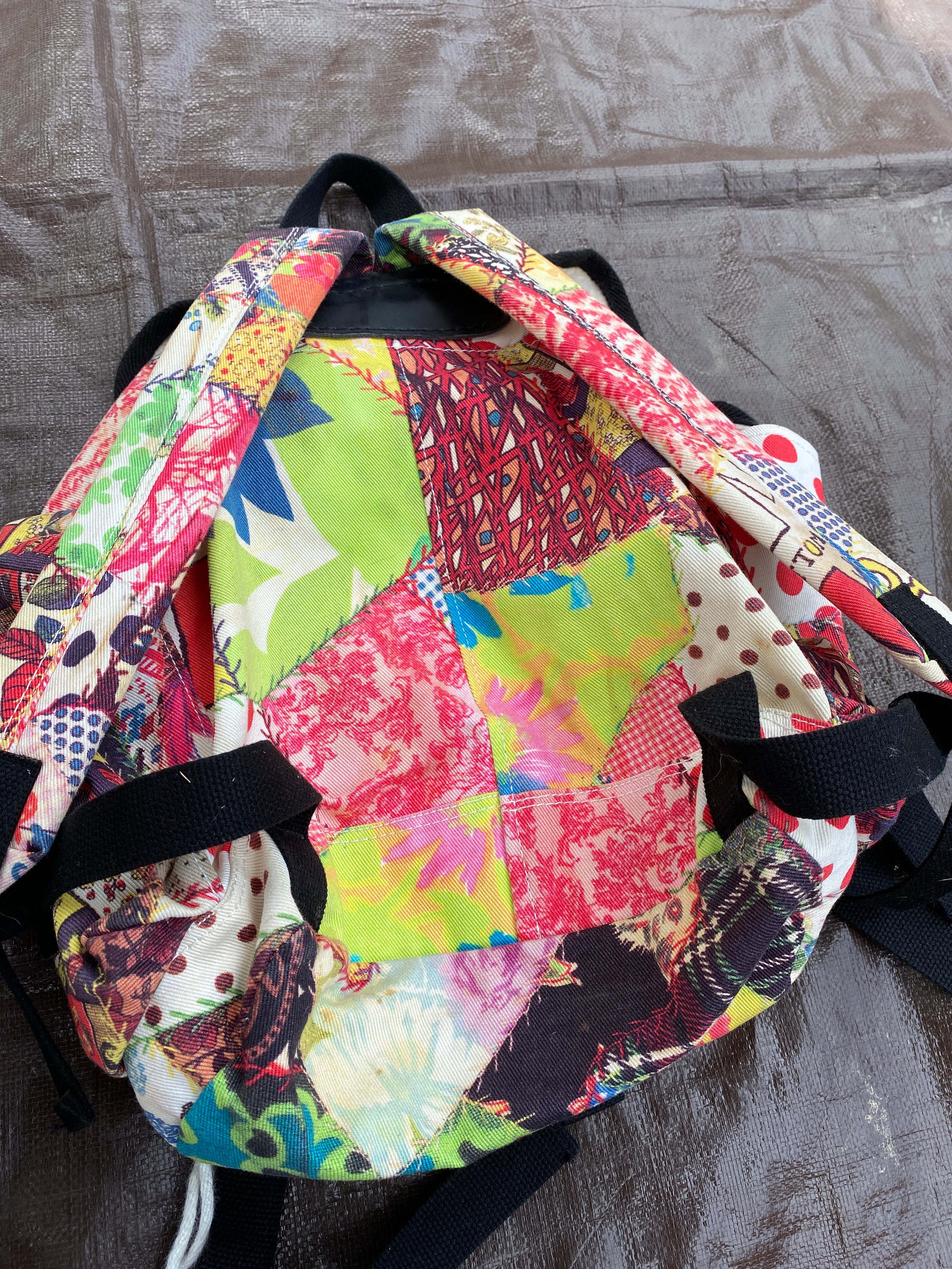 Muchacha Abstract Collage Backpack - Etsy