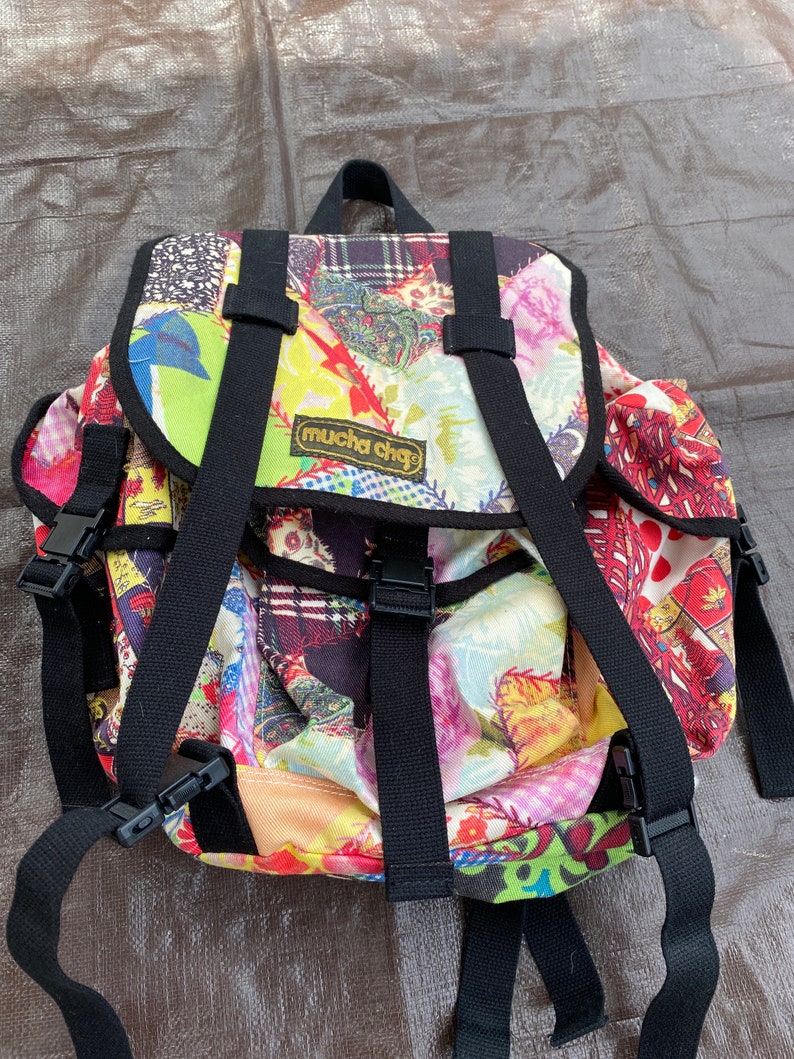 Muchacha Abstract Collage Backpack - Etsy