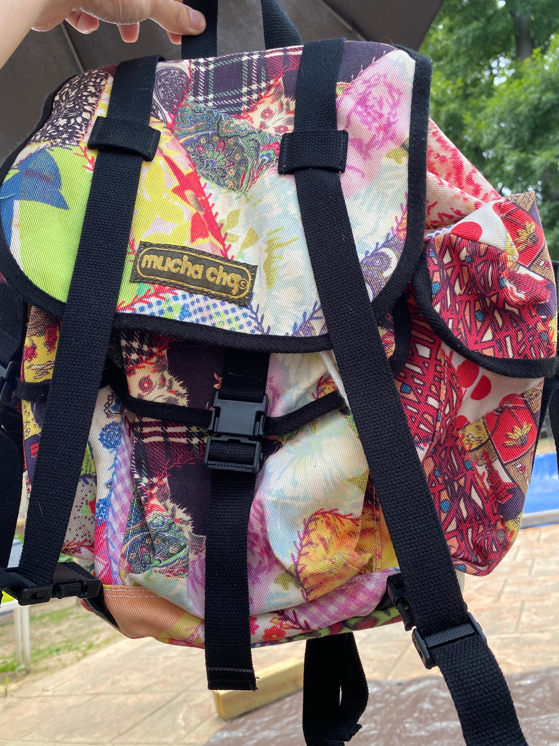Muchacha Abstract Collage Backpack - Etsy