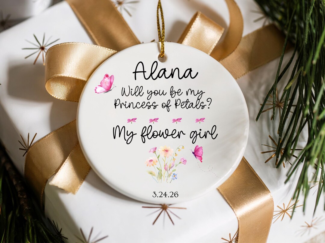 Personalized Flower Girl Proposal Ornament, Princess of Petals Keepsake ...