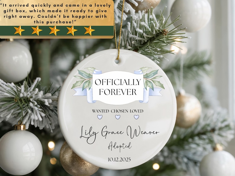 Personalized Adoption Ornament 2025, Adopted Child Keepsake - Etsy