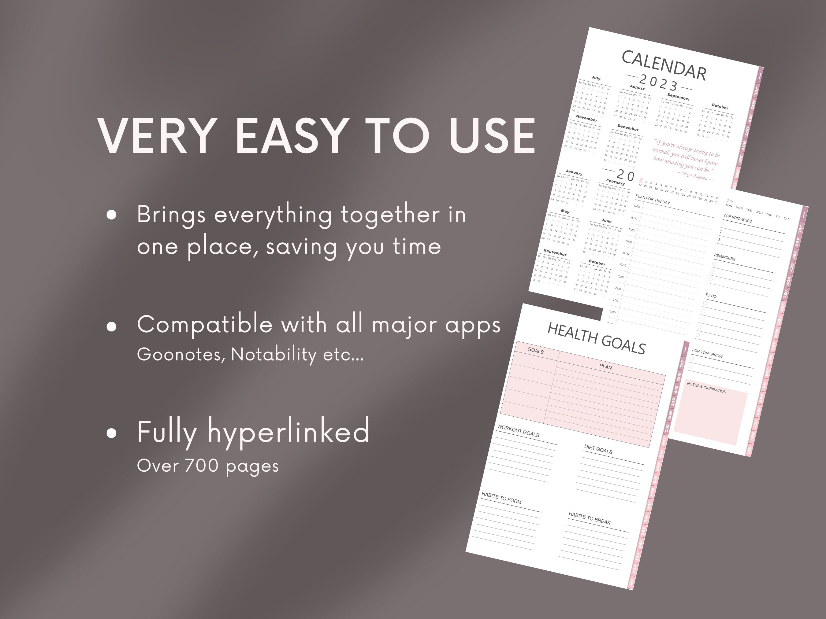 18 Month Digital Planner July 2023 - December 2024 - Etsy