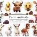 Cute Farm Animals Clipart Bundle Farm Animals PNG Farm Nursery Decor ...