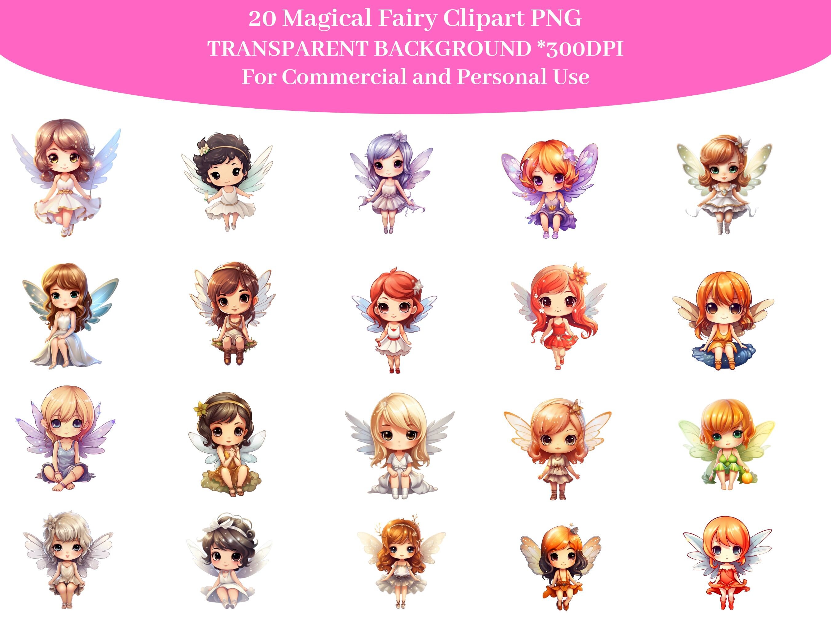 20 Cute Magical Fairy Clipart PNG Bundle Mystical Clipart for - Etsy