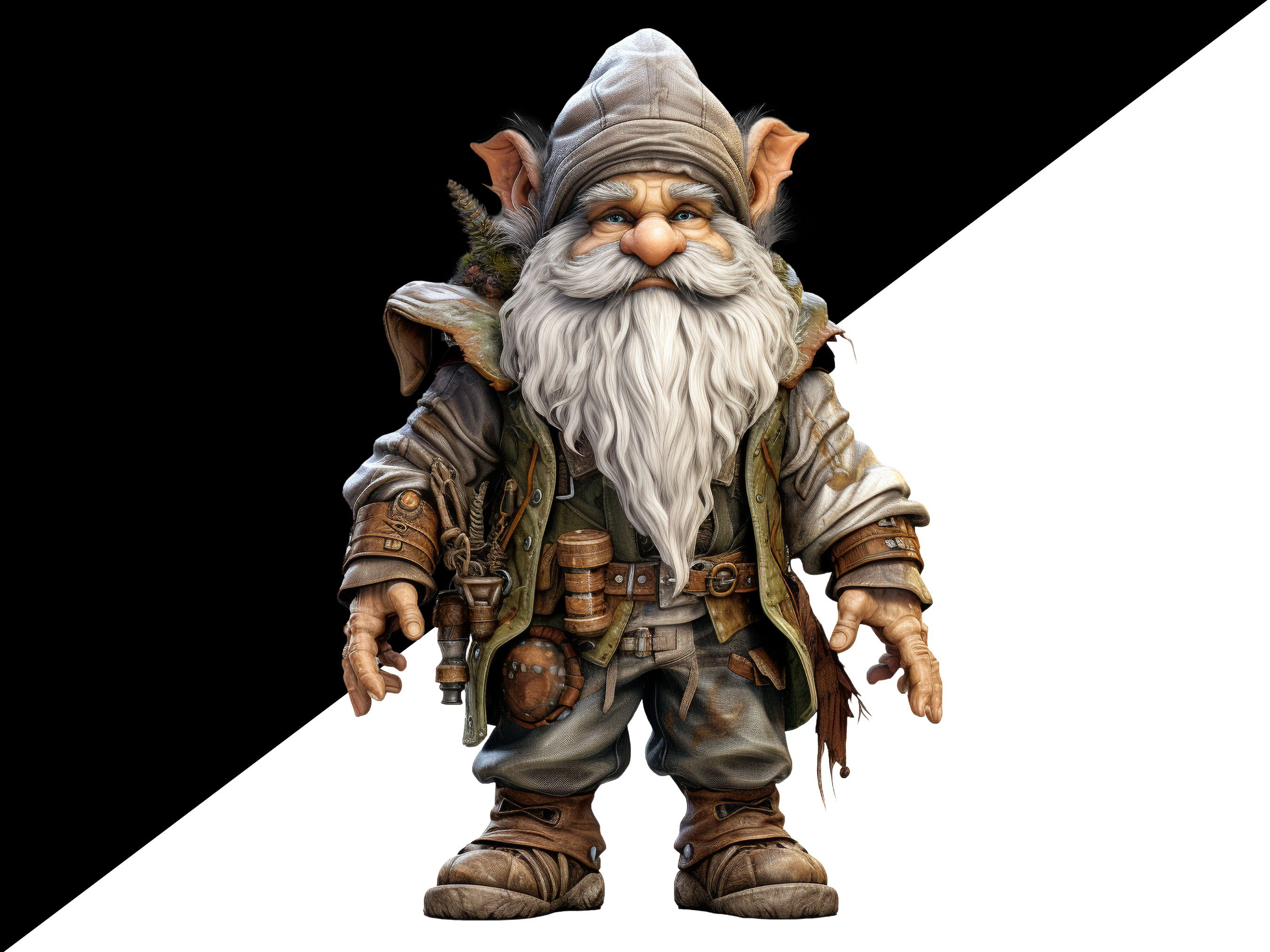 Realistic Fantasy Gnome Clipart Bundle PNG, Whimsical Garden Gnomes for ...
