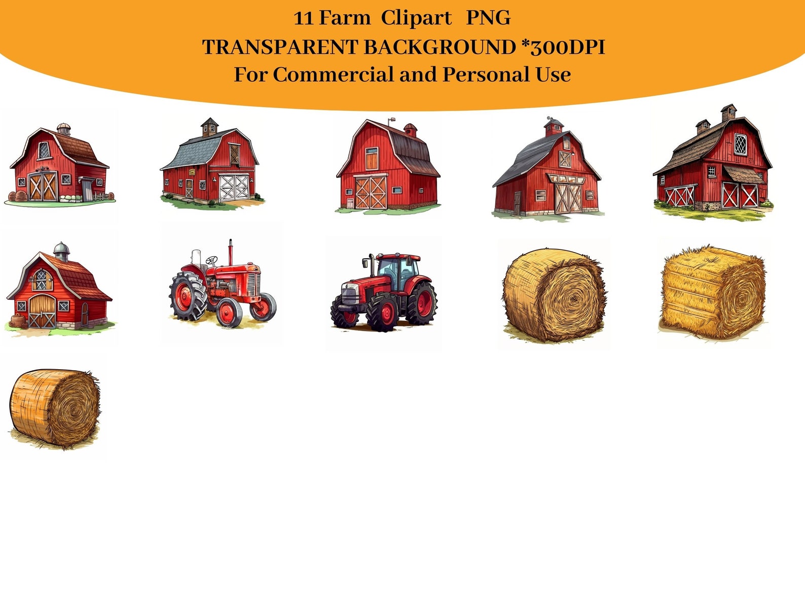 Cute Farm Animals Clipart Bundle Farm Animals PNG Farm Nursery Decor ...