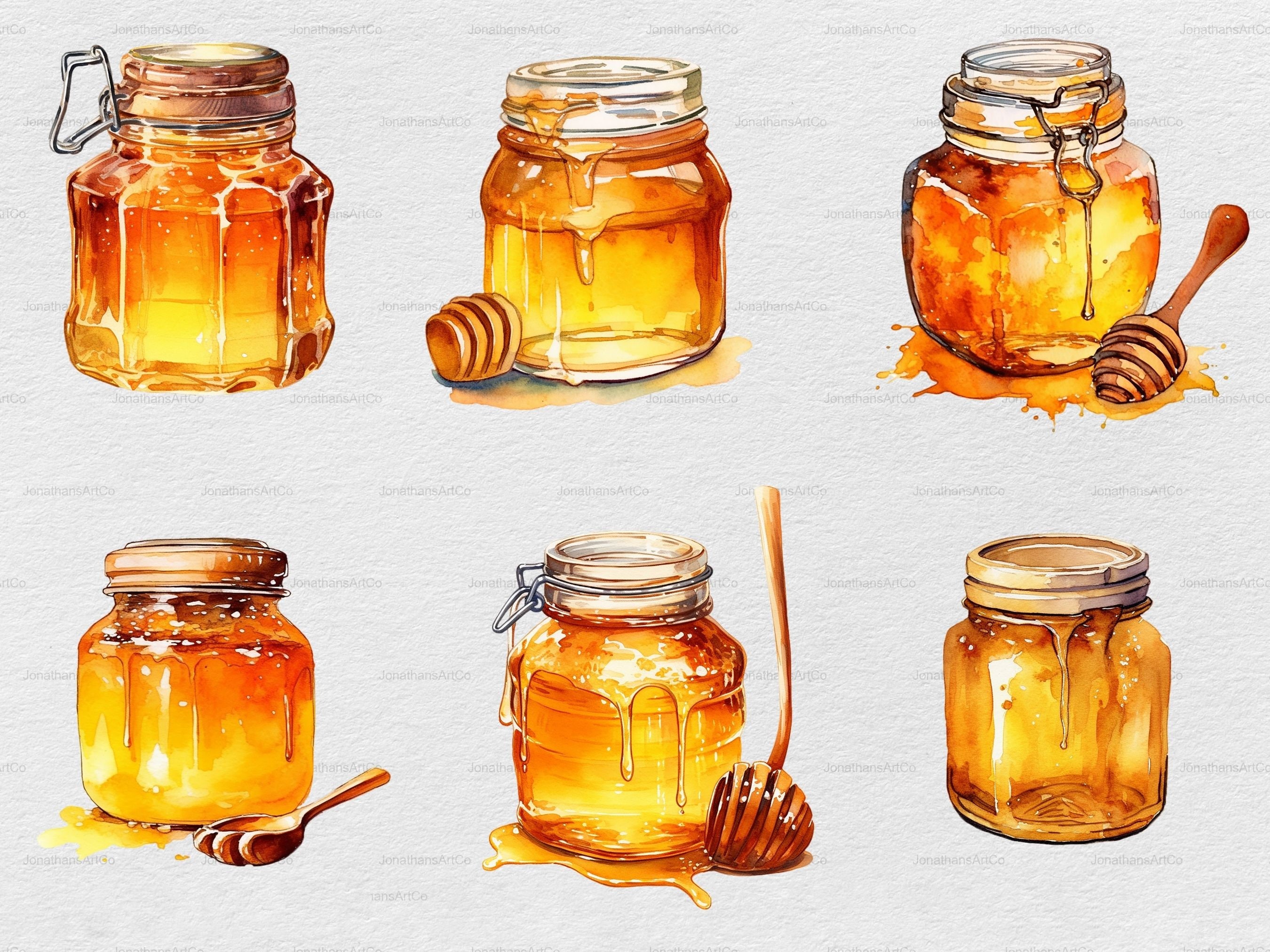 Watercolor Honey Bee Clipart Bundle48 PNG Images of Floral - Etsy