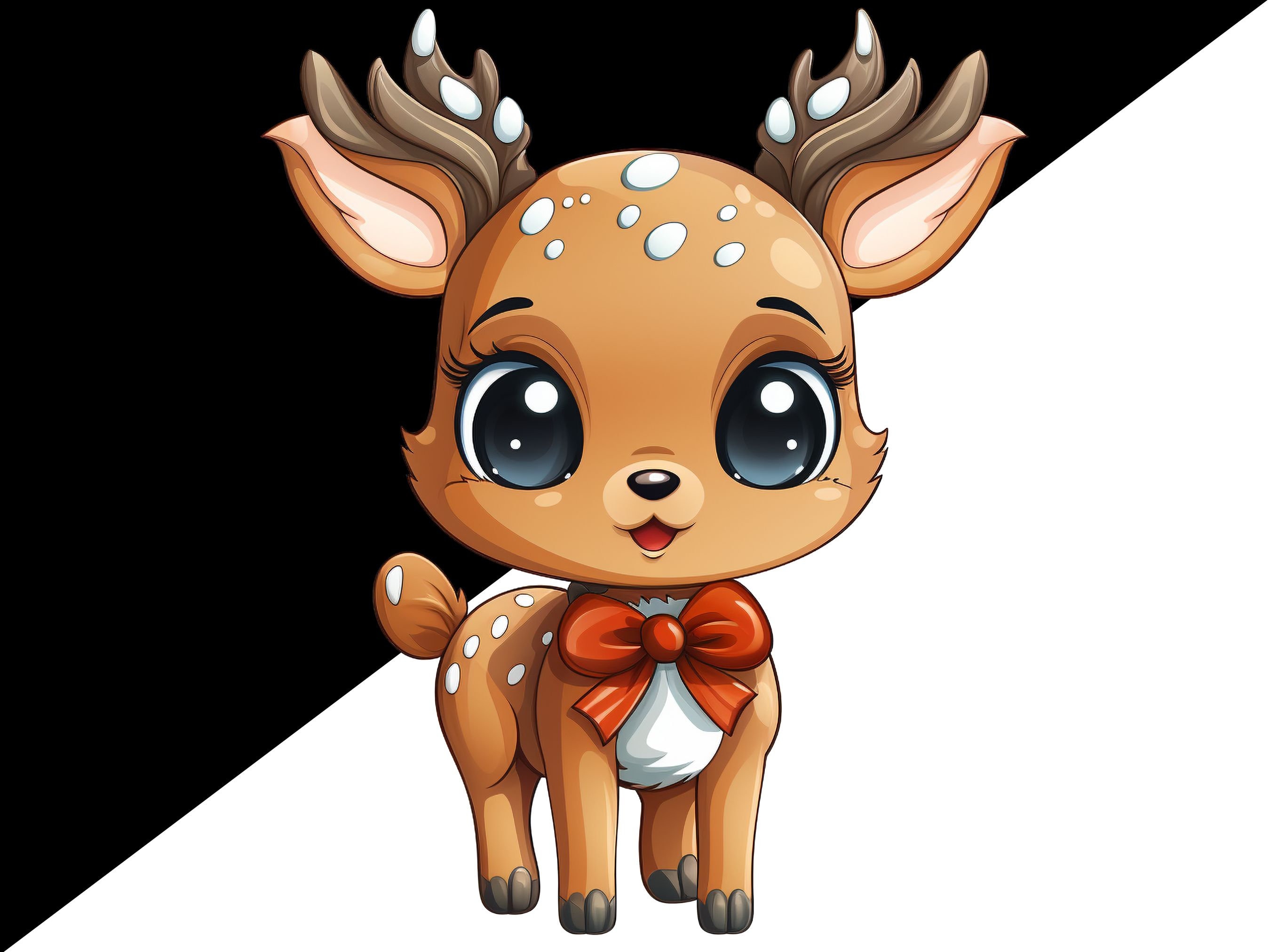 Cute Baby Christmas Reindeer Clipart PNG, Art for Christmas Crafts and ...
