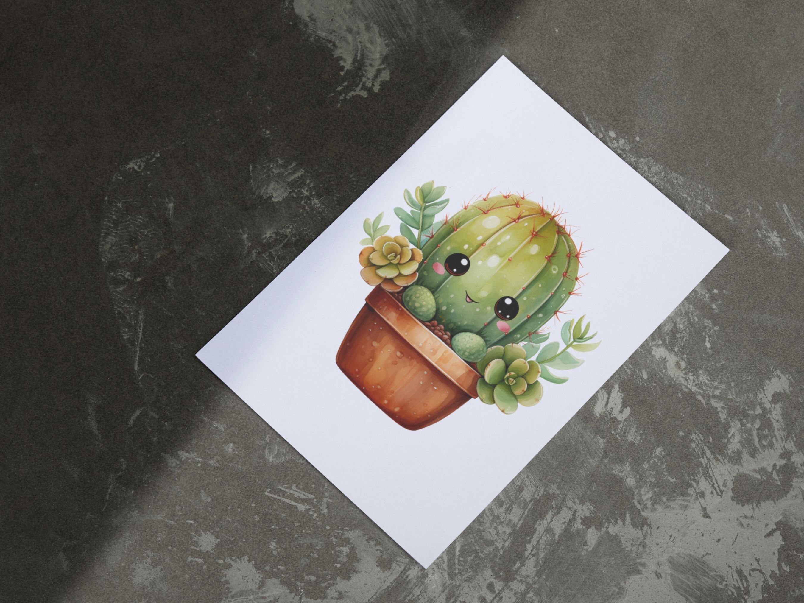 Cute Kawaii Cactus Clipart Bundle, Cactus PNG for Commercial Use ...