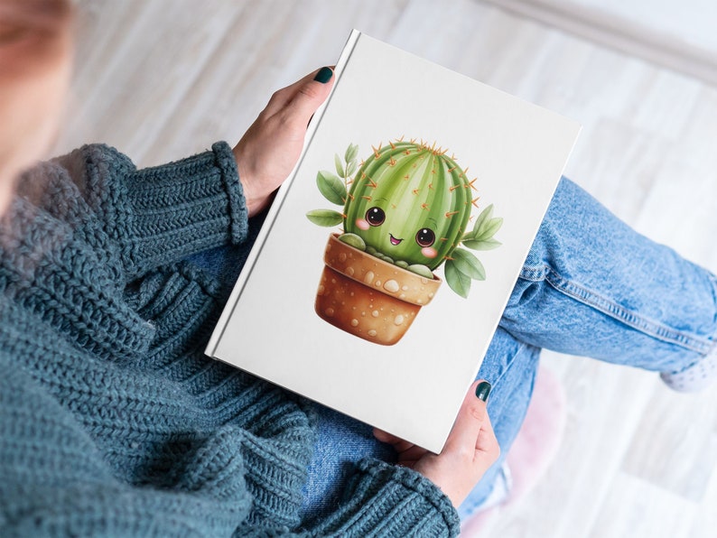 Cute Kawaii Cactus Clipart Bundle, Cactus PNG for Commercial Use ...