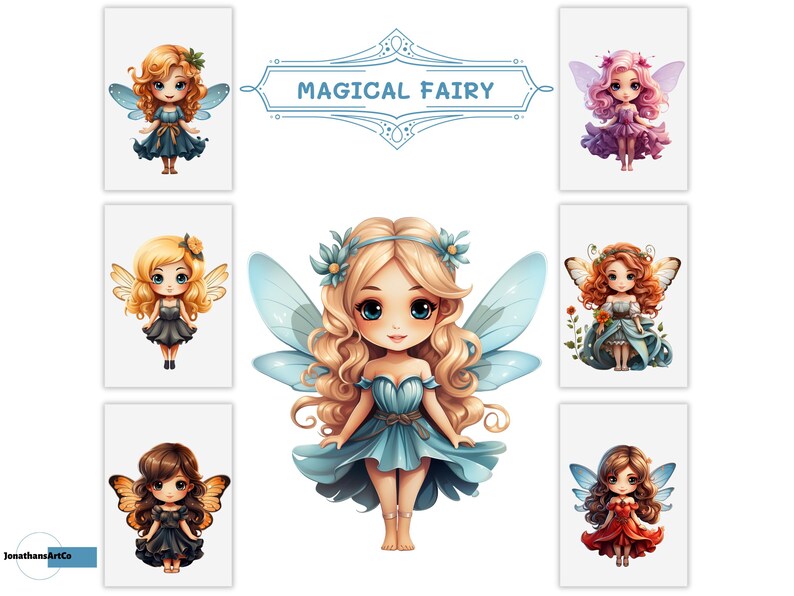 Magical Fairy Clipart Bundle, Fantasy Art, Fairies With Wings for ...