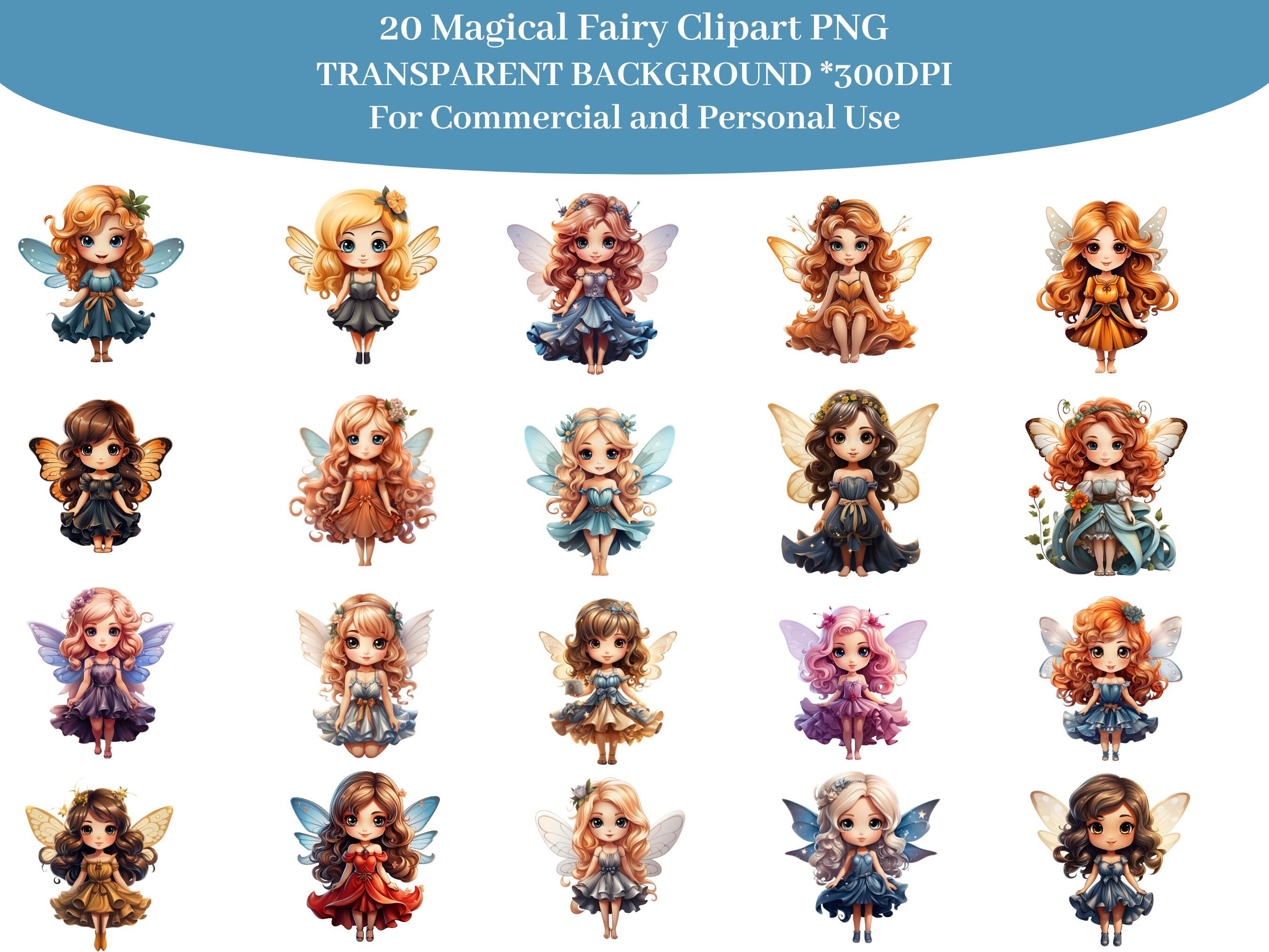 Magical Fairy Clipart Bundle, Fantasy Art, Fairies With Wings for ...
