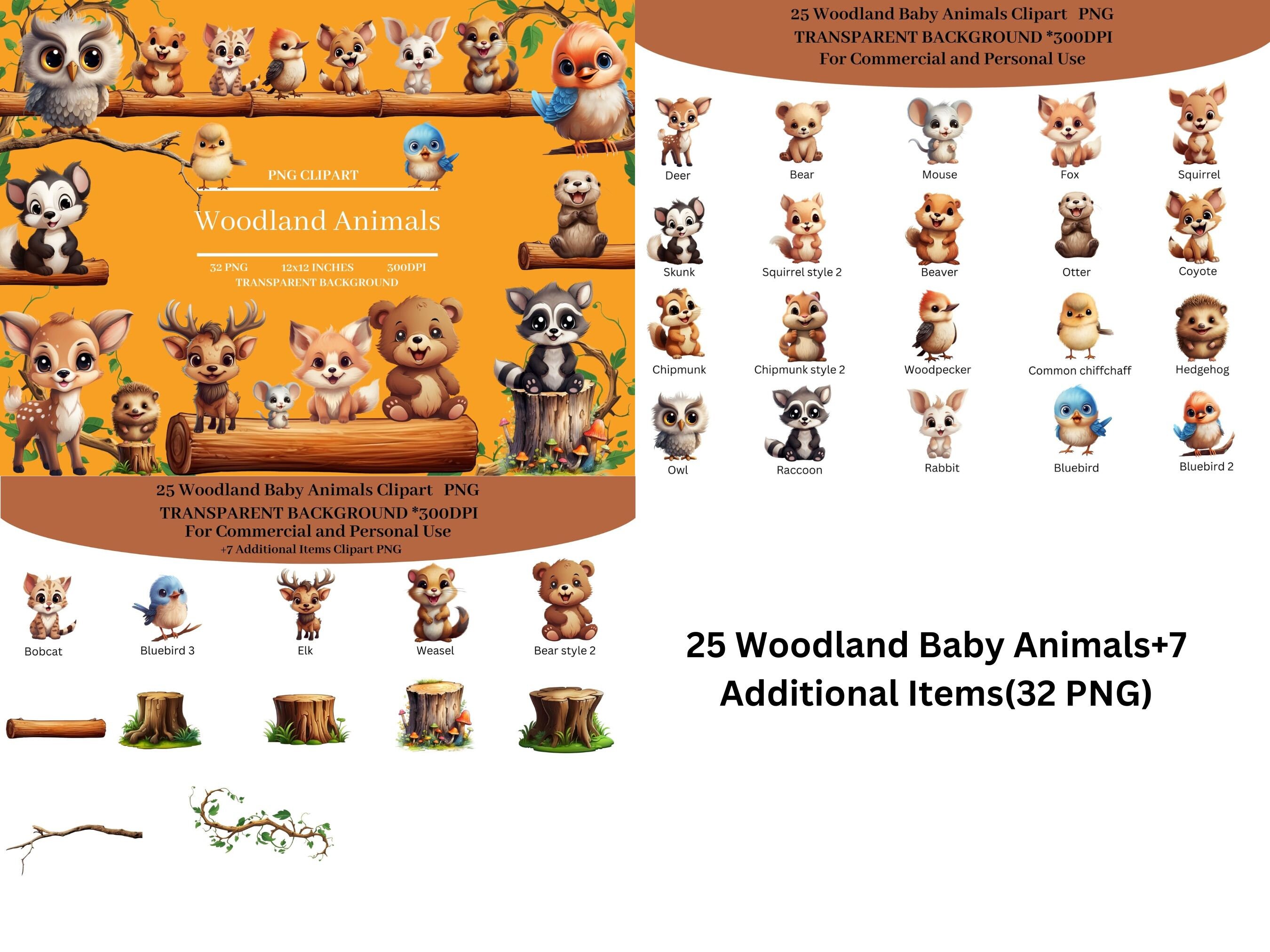 Baby Animals Clipart Bundle Baby Shower Bundle Nursery Wall Art Jungle ...