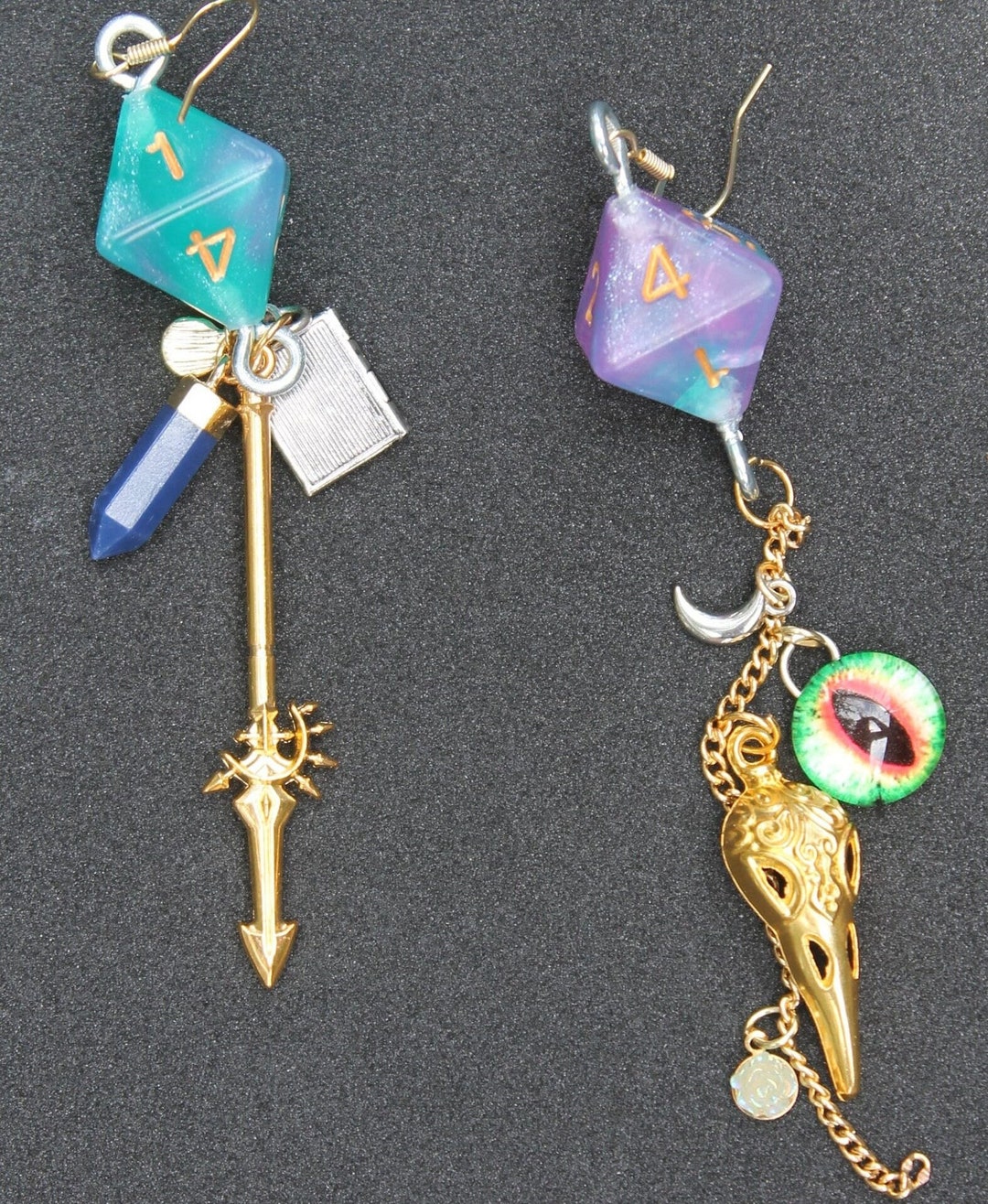 Dungeons and Dragons Cleric Earring's, Dnd D8 Dice, Galaxy Colors - Etsy