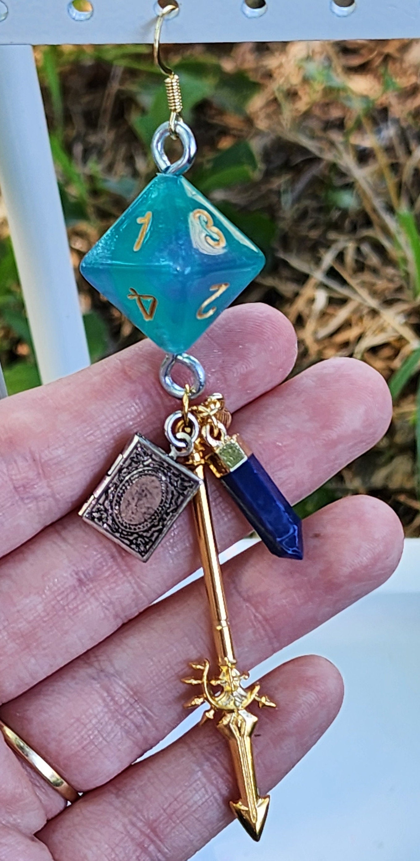 Dungeons and Dragons Cleric Earring's, Dnd D8 Dice, Galaxy Colors - Etsy