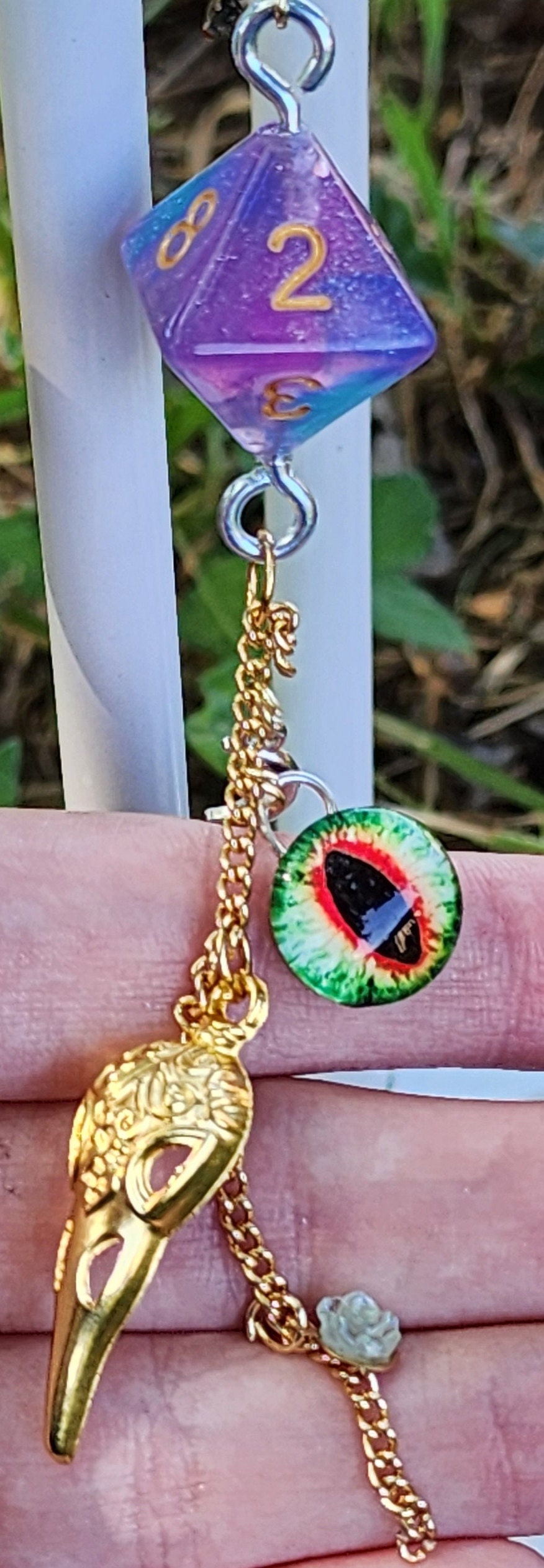 Dungeons and Dragons Cleric Earring's, Dnd D8 Dice, Galaxy Colors - Etsy