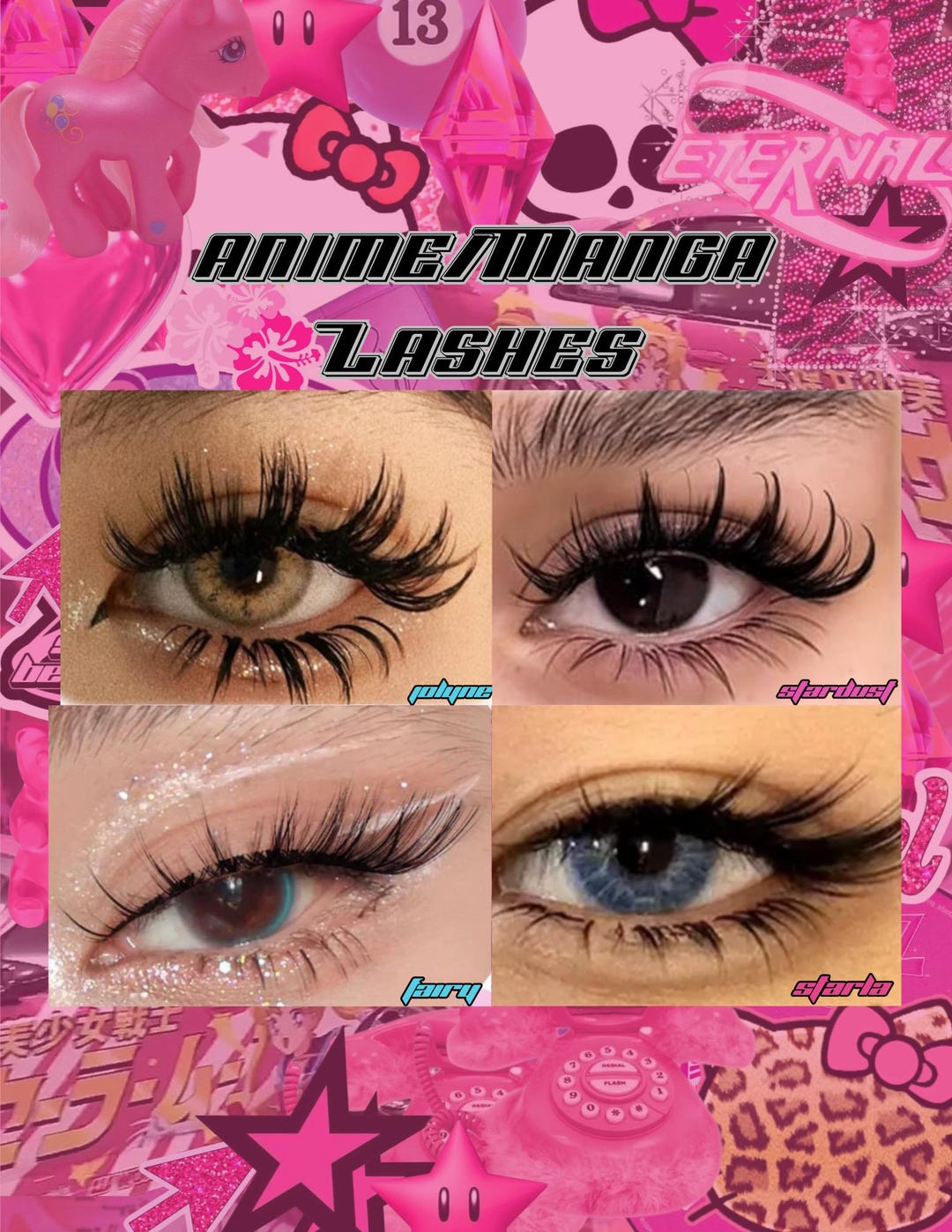 20mm Premium Lashes | Anime Various Style Lashes | Strip Lashes | Cat ...