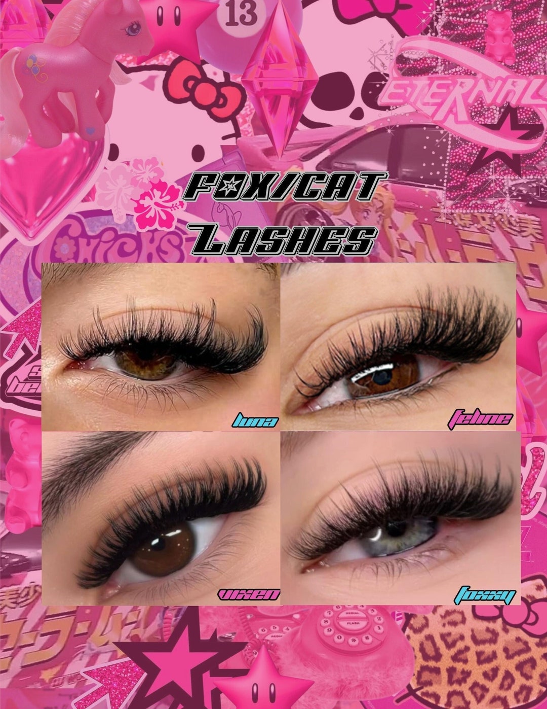 16-20mm Premium Lashes | Cat Fox Various Style Lashes | Strip Lashes ...