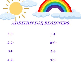 Practice Addition Worksheet Math for Beginners Adding First Grade ...
