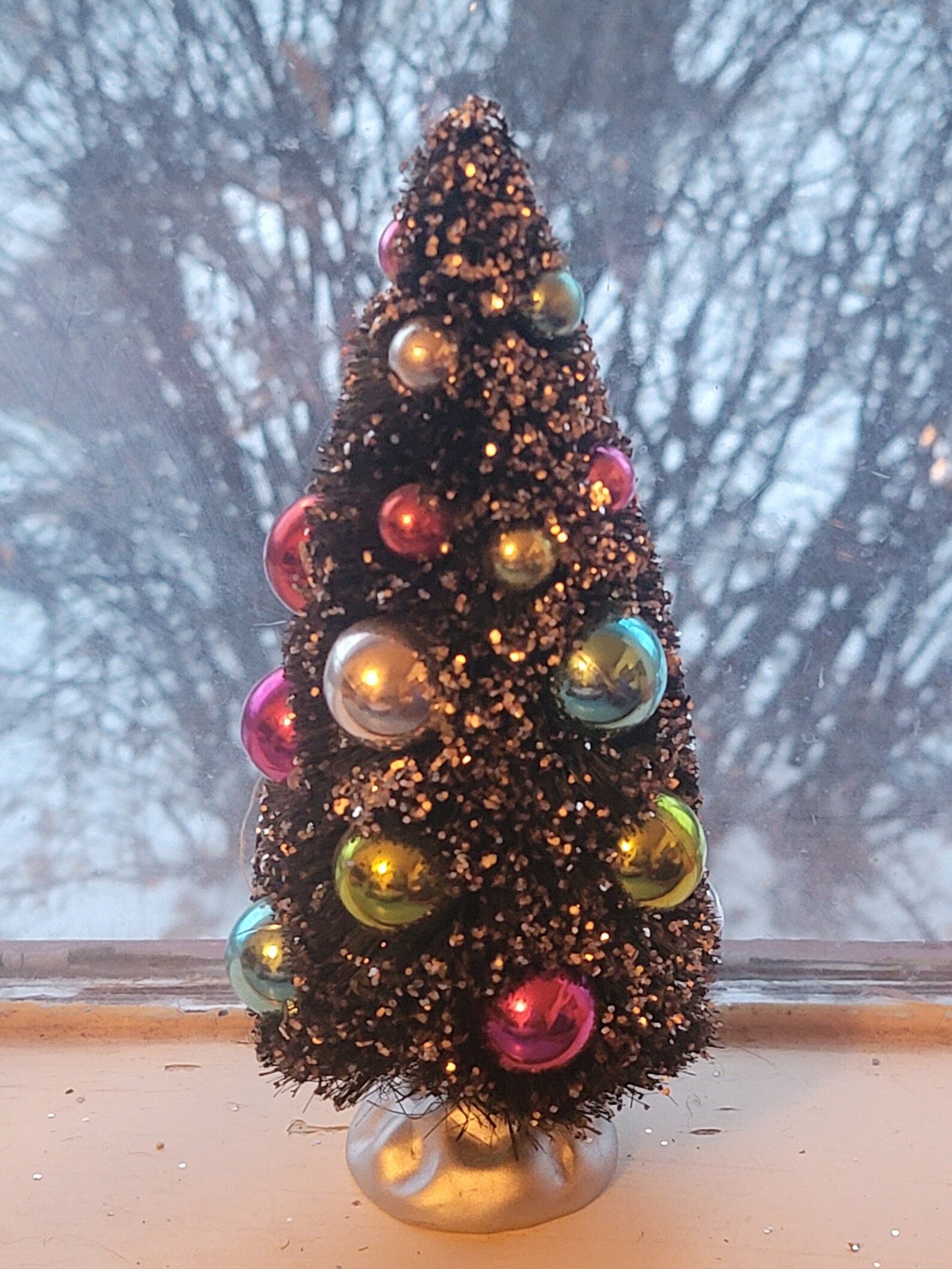 Vintage 1950s Christmas Original Tree With Mercury Glass Christmas ...