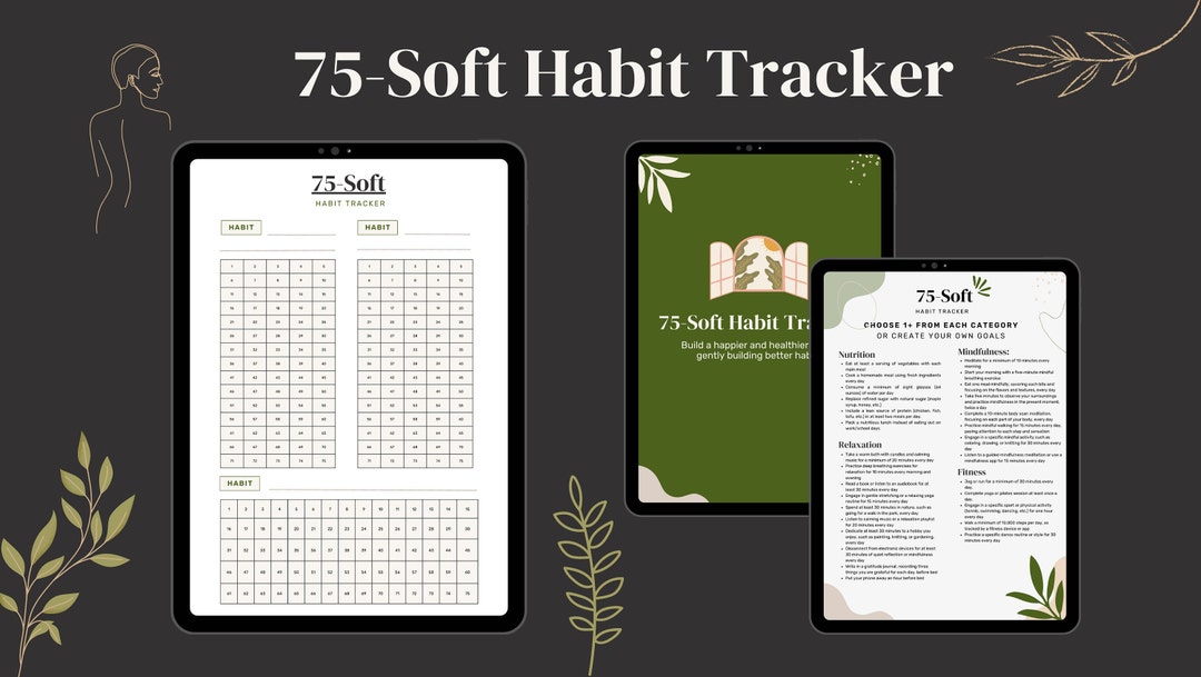 75-soft Daily Habit Tracker ( + Habit and Journal Prompts) - Etsy