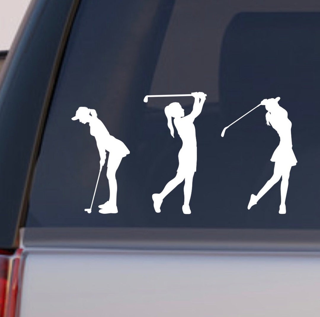 1 Piece Golf Golfing Women 6 Inch Vinyl Decal Sticker for Car Windows ...