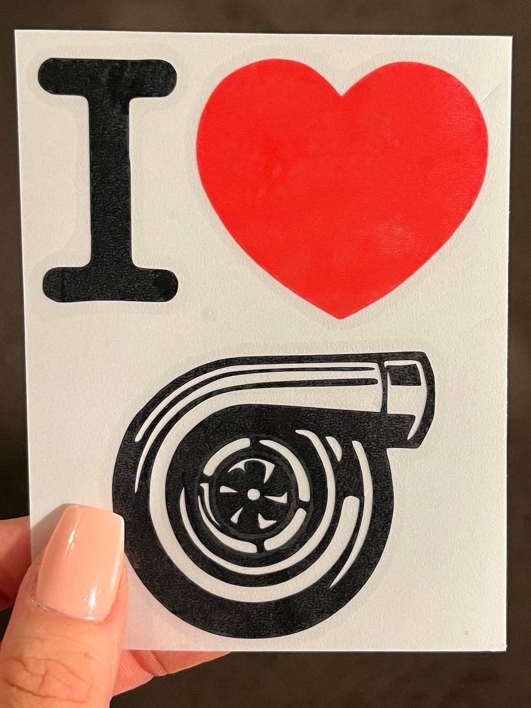 I Love Turbo Vinyl Decal Sticker Garrett Turbo Charger Comp Turbo Boost ...