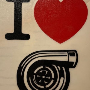 I Love Turbo Vinyl Decal Sticker Garrett Turbo Charger Comp Turbo Boost ...