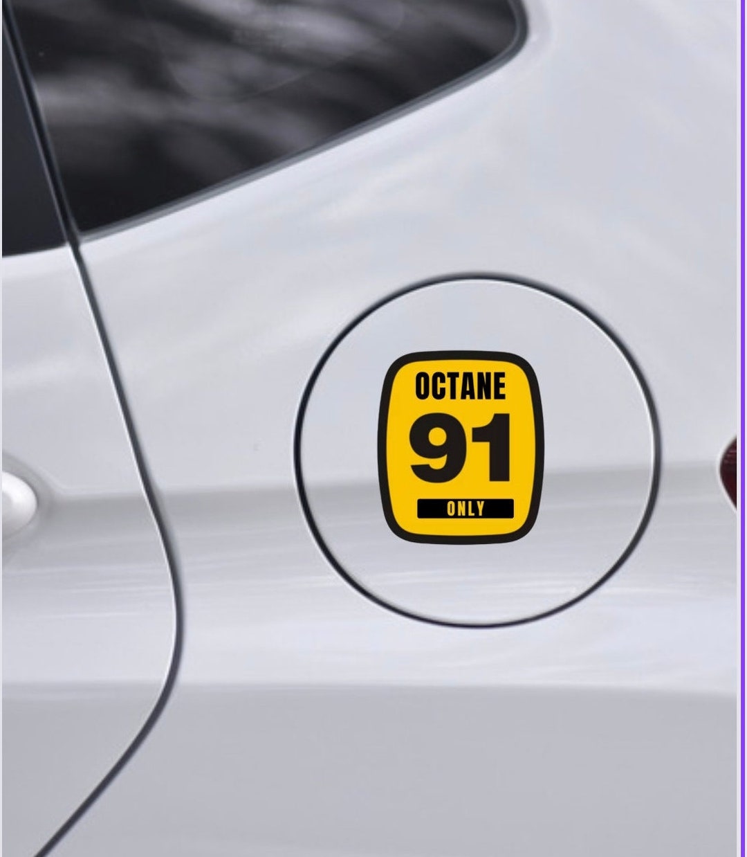 91 OCTANE ONLY 1 Piece Premium Gas Label Decal Sticker for Gas Cap High ...