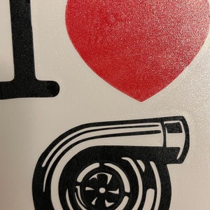 I Love Turbo Vinyl Decal Sticker Garrett Turbo Charger Comp Turbo Boost ...