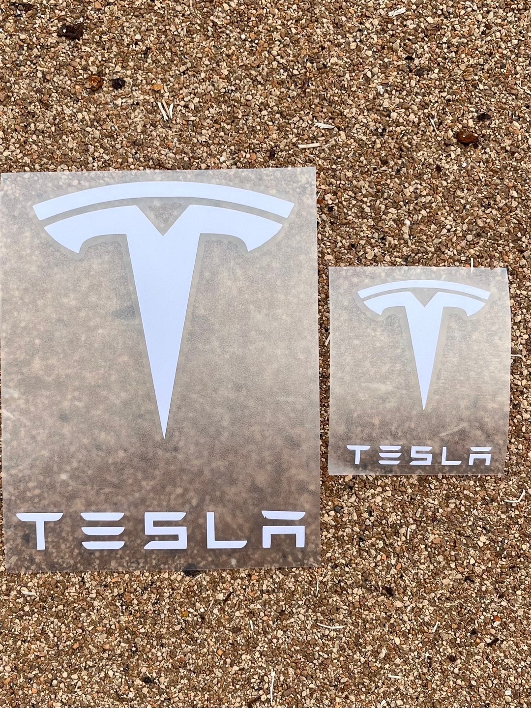 2 Pack Handmade TESLA Logo Vinyl Decal Sticker for Car, Phone, Laptop ...