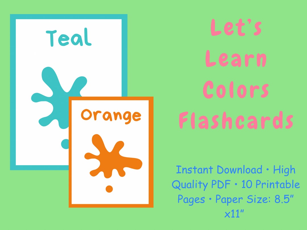 Lets Learn Colors Flashcards - Etsy