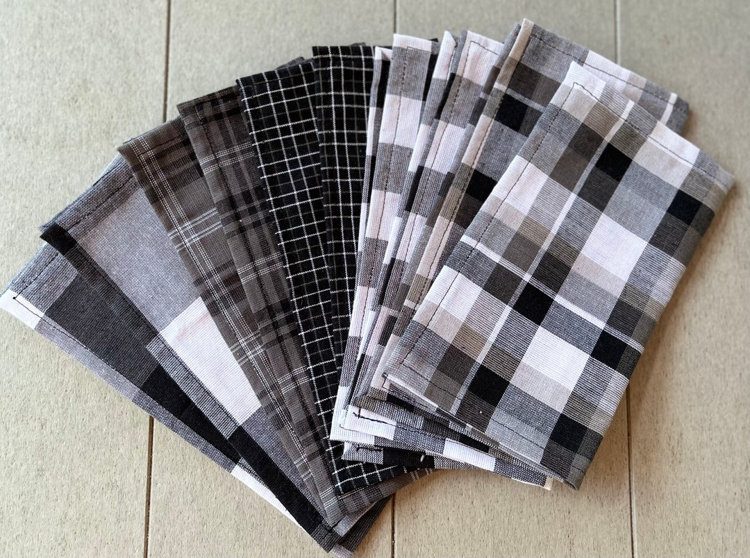 Gray and Black Plaid Lunch Box Napkins - Etsy