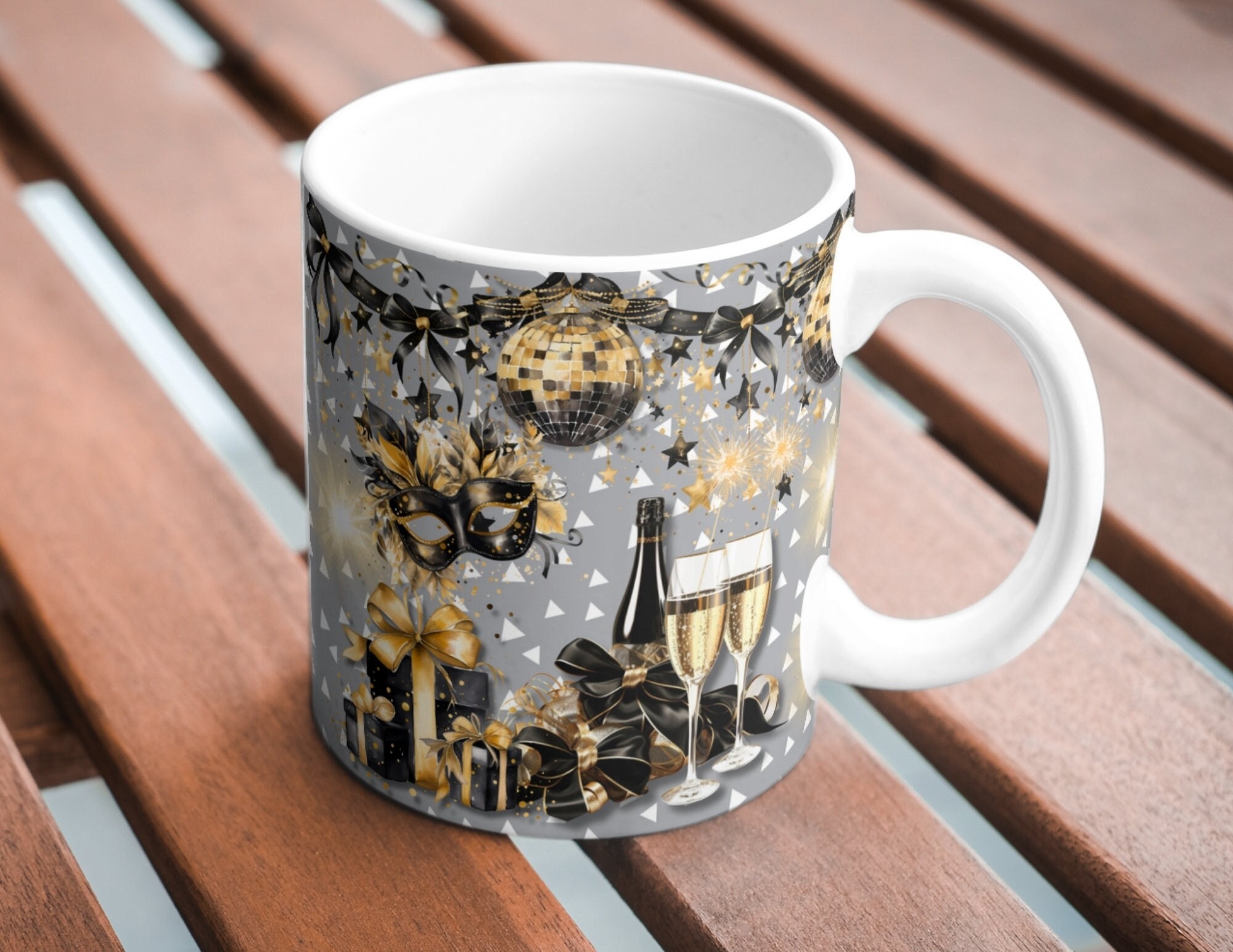 New Years Mug Wrap Design Sublimation PNG for 11oz and 15oz Mugs ...