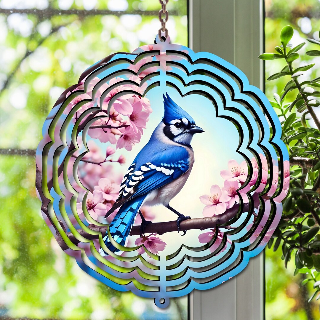 Blue Jay Wind Spinner PNG Bird Sublimation Design for 8 to 10 Inch ...
