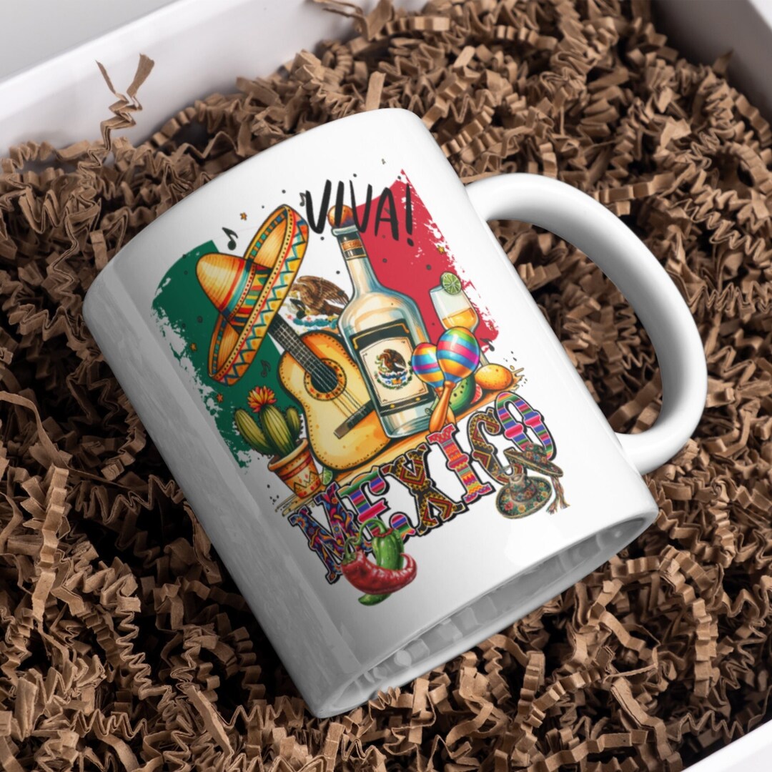 Viva Mexico Hispanic Heritage Latino Coffee Cup Tea Mug Wrap ...