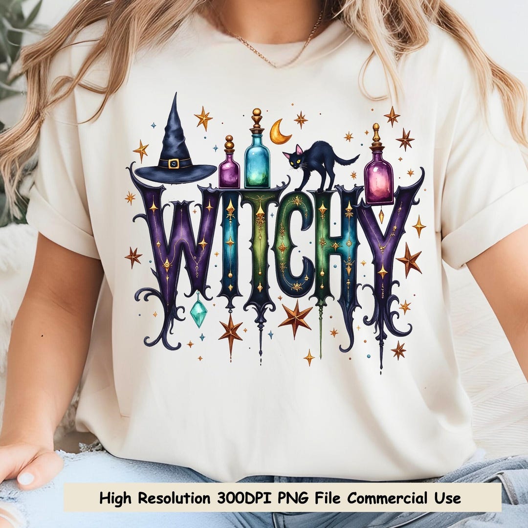 Whimsical Witchy Clipart PNG Design Perfect for Sublimation Projects ...