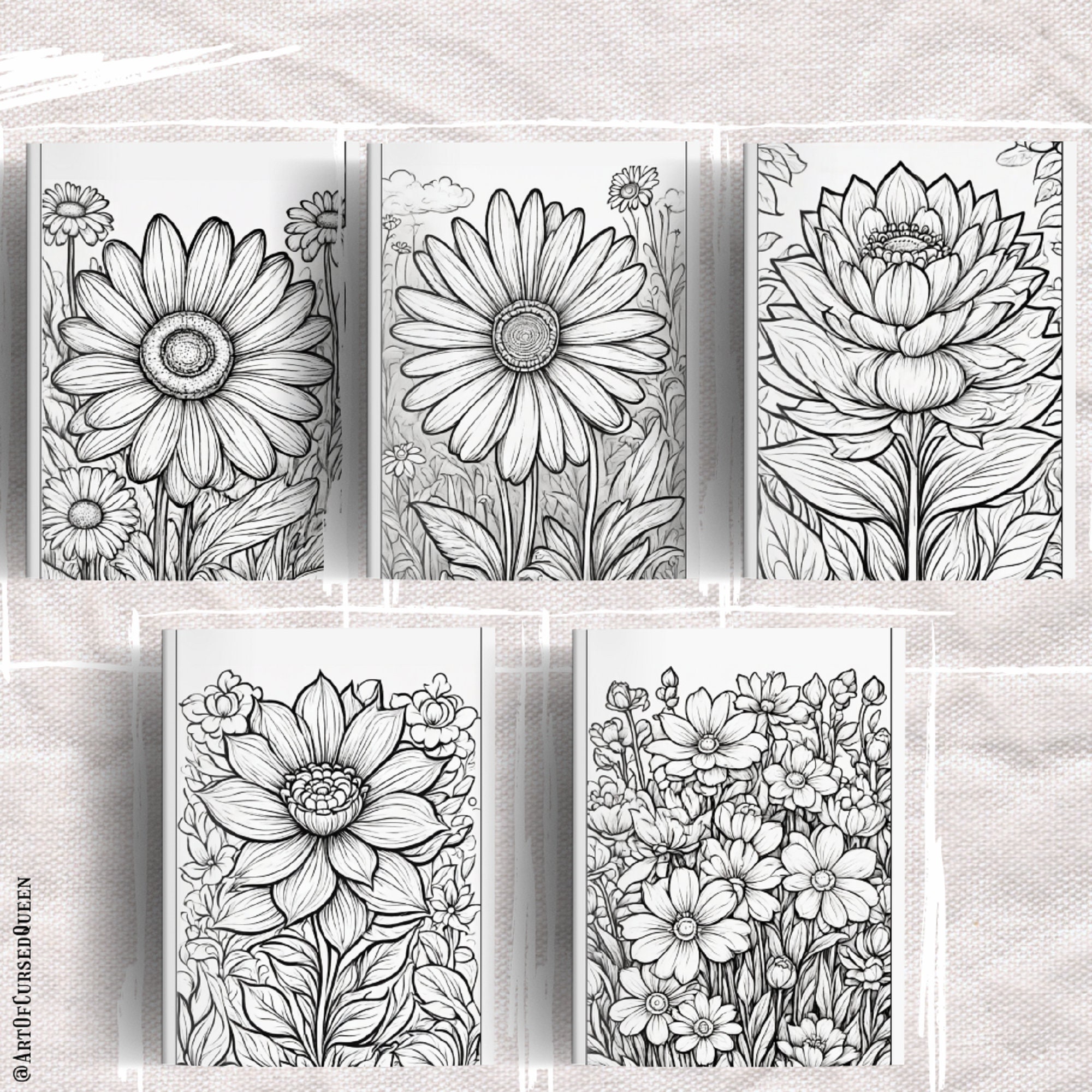 Coloring Book: My Beautiful Flowers by Cursedqueen - Etsy