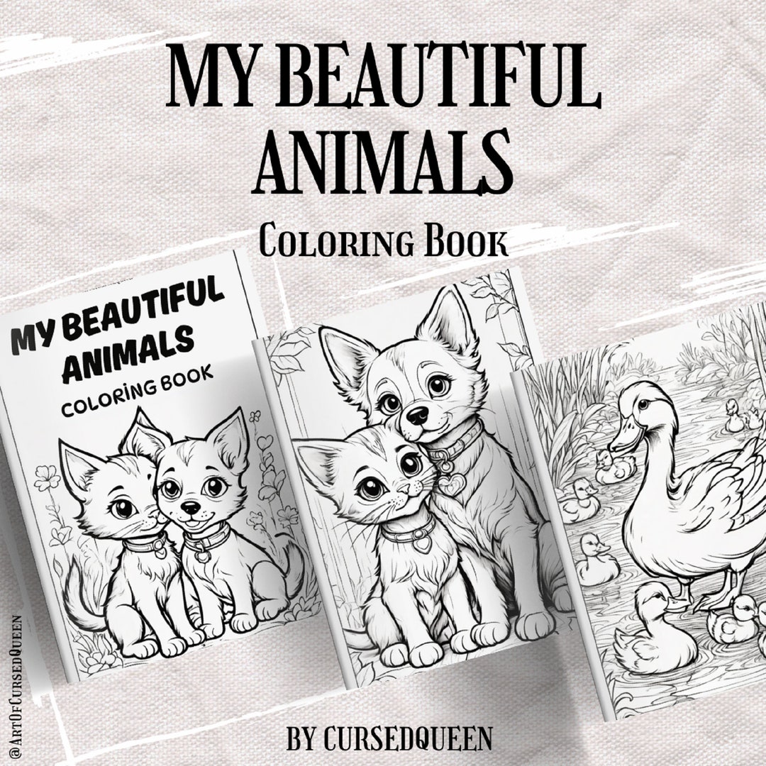 Coloring Book: My Beautiful Animals by Cursedqueen - Etsy
