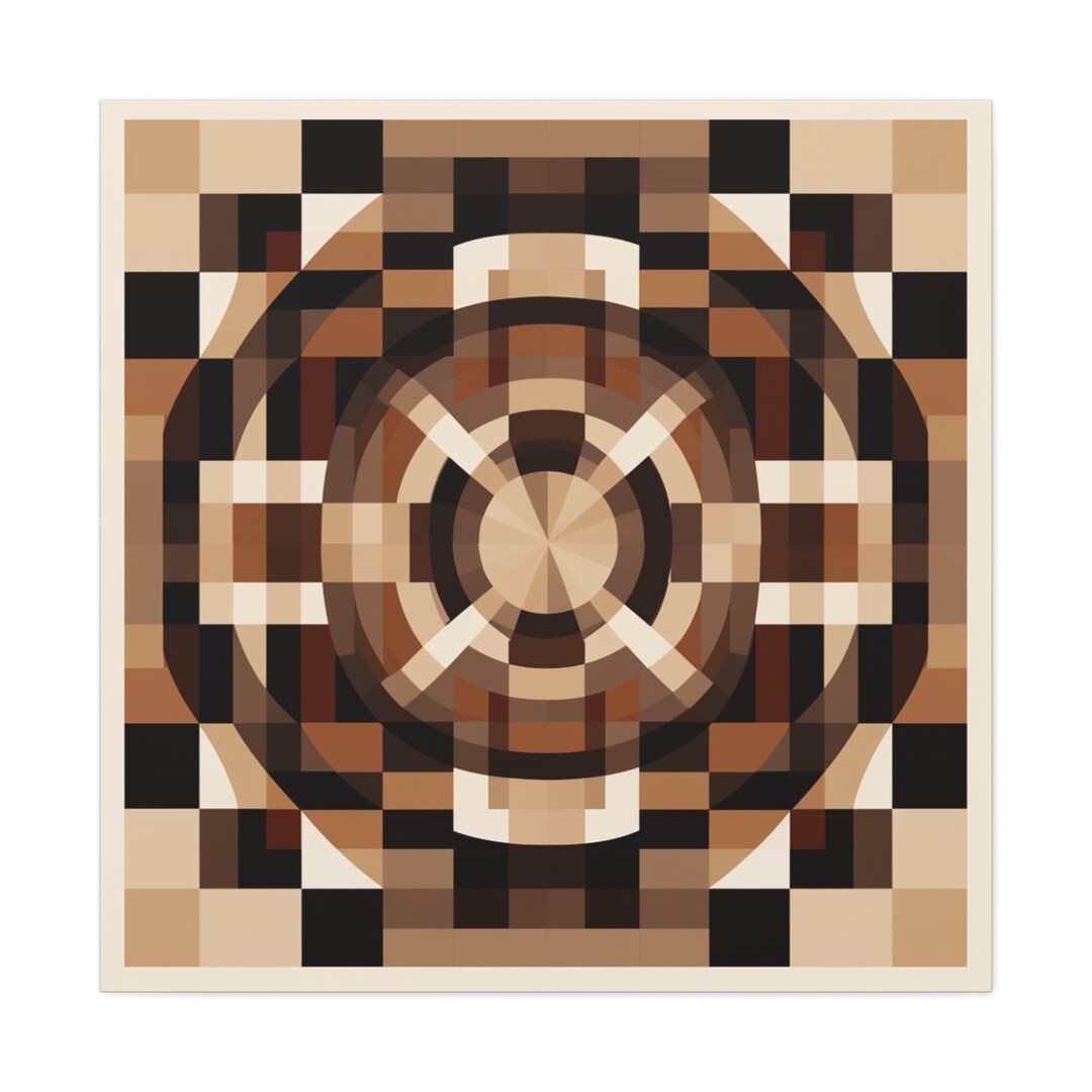 Canvas Brown Monochromatic Geometric Design Ready to Hang Wall Art - Etsy