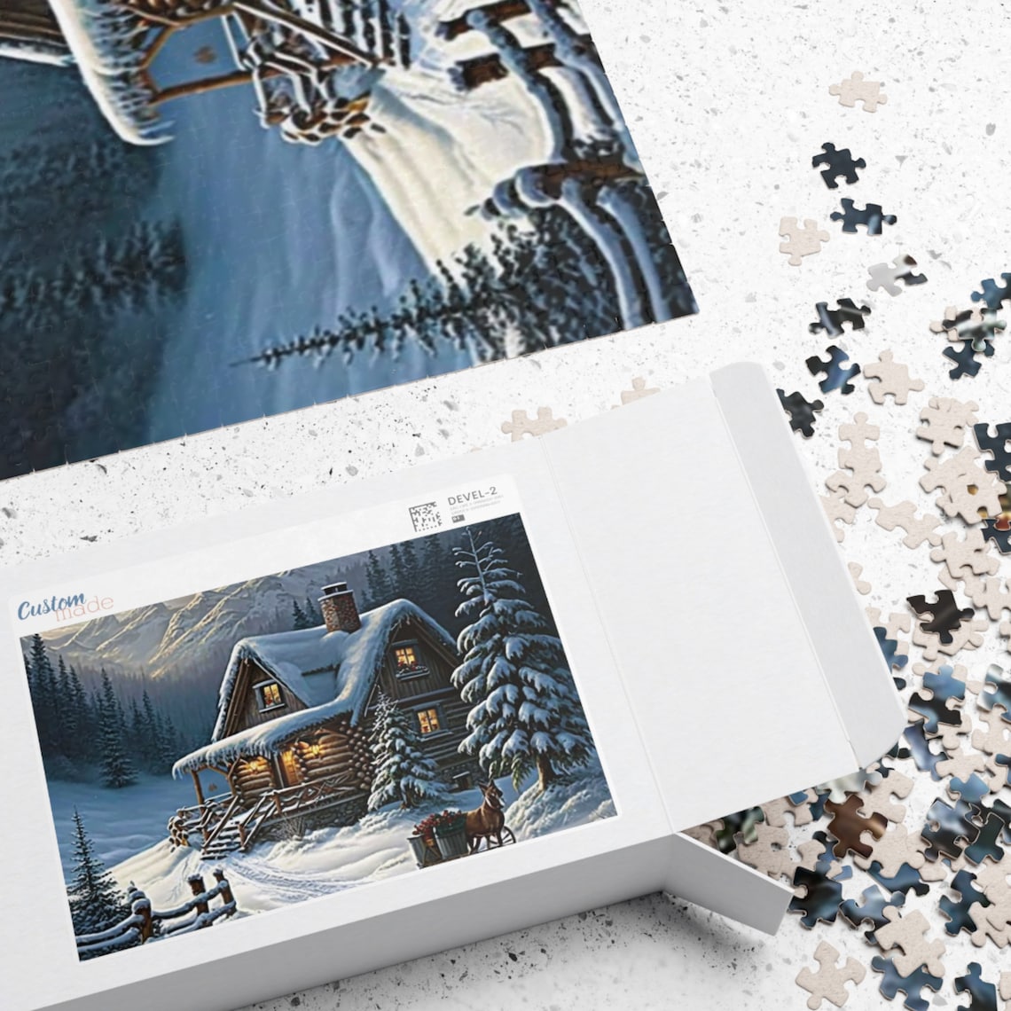 Winter Snow Log Cabin Jigsaw Puzzle - Etsy